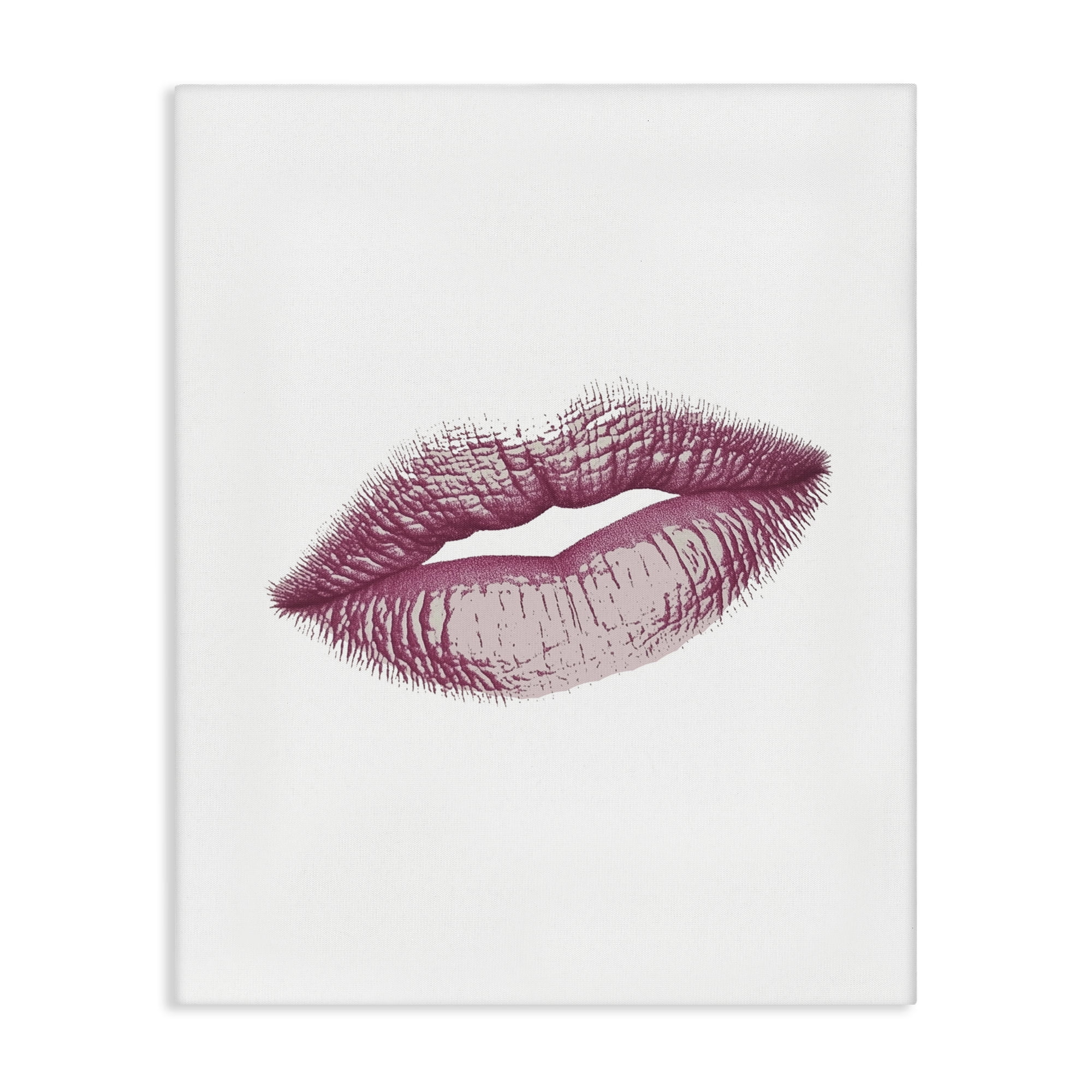 Feminine Pink Lips Glam Canvas Wall Art, design by Christine Simpson ...
