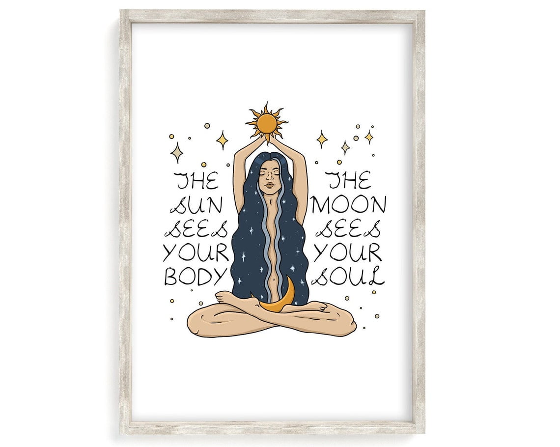Feminine Sun And Moon Print - Female Celestial Print, Feminism Print ...