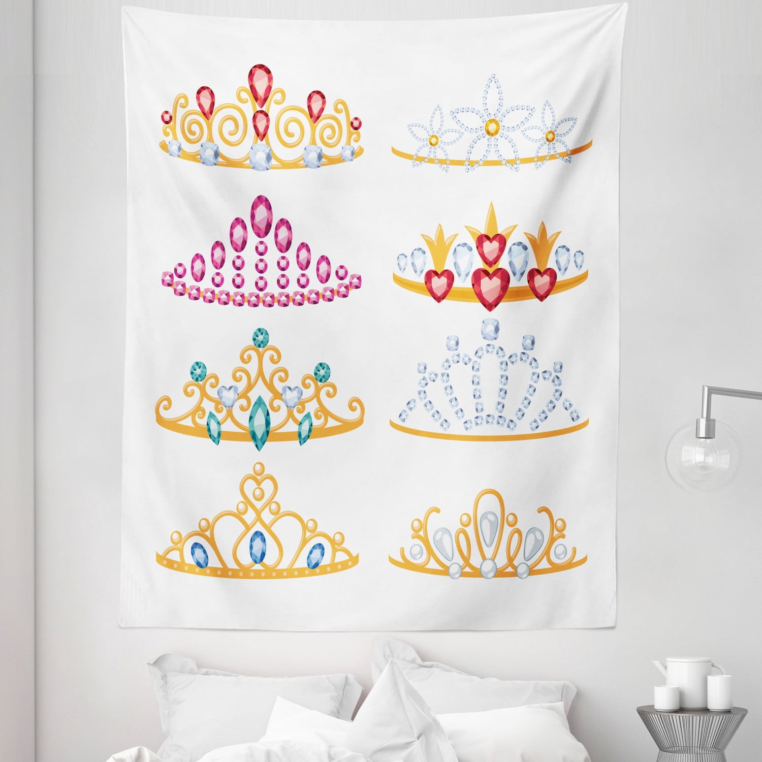 Feminine Tapestry, Golden Yellow Tiaras with Vivid Digital Gemstone ...