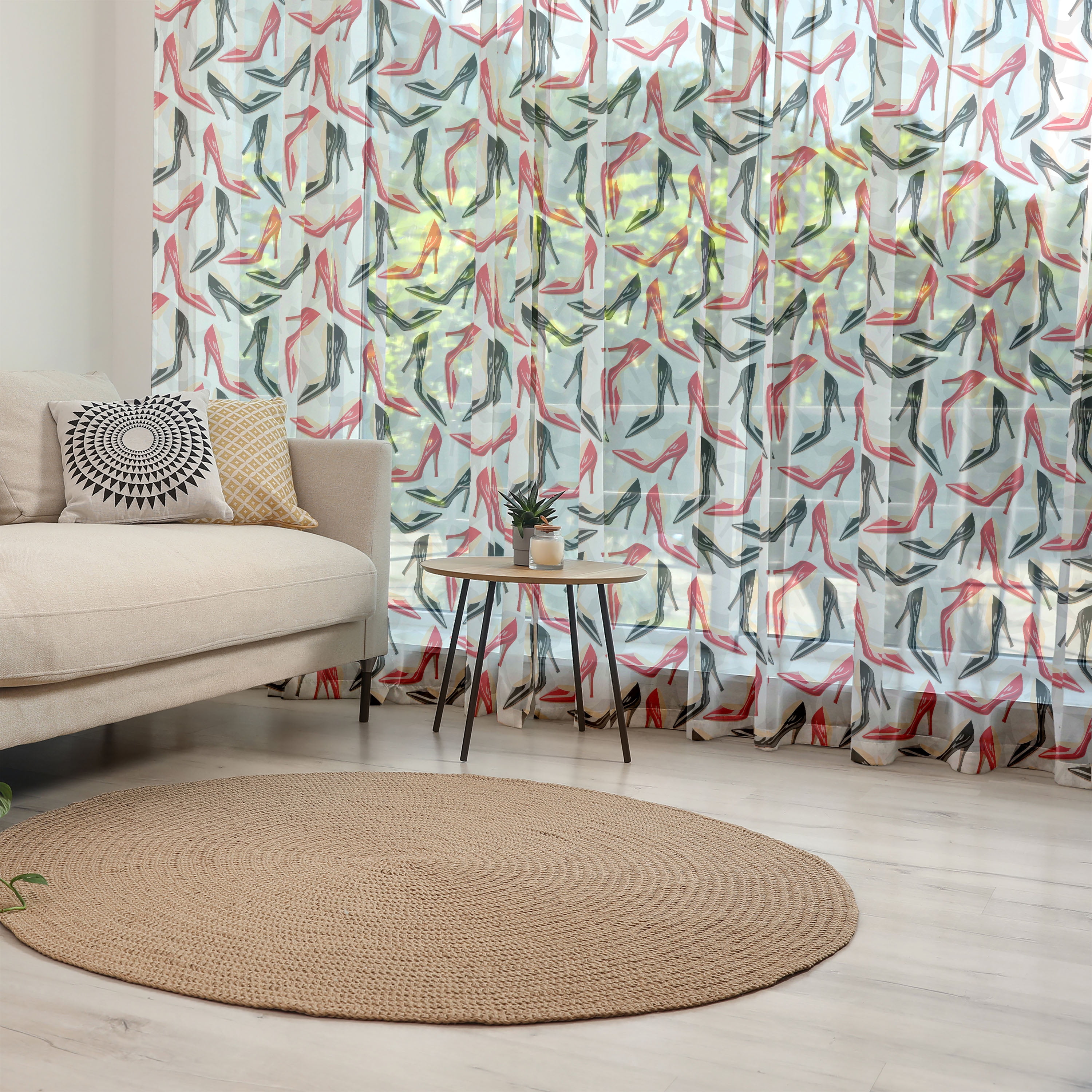 Feminine Tulle Curtains with Rod Pocket, Women Fashion Pattern with ...