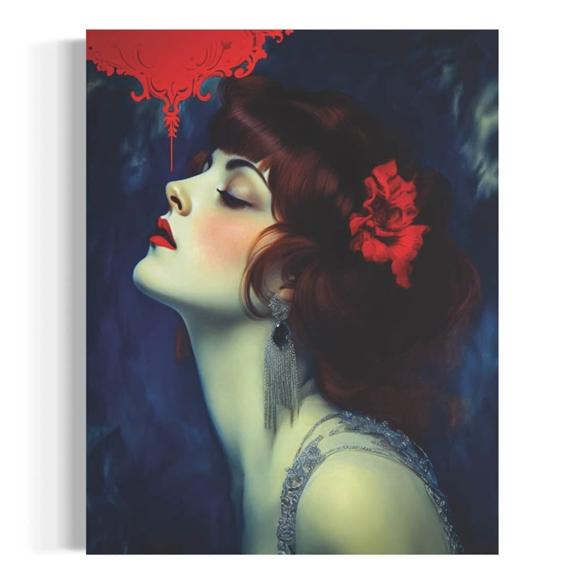 Feminine Wall Art, The Flapper Vintage, Art Deco Decor, Moody Bedroom ...