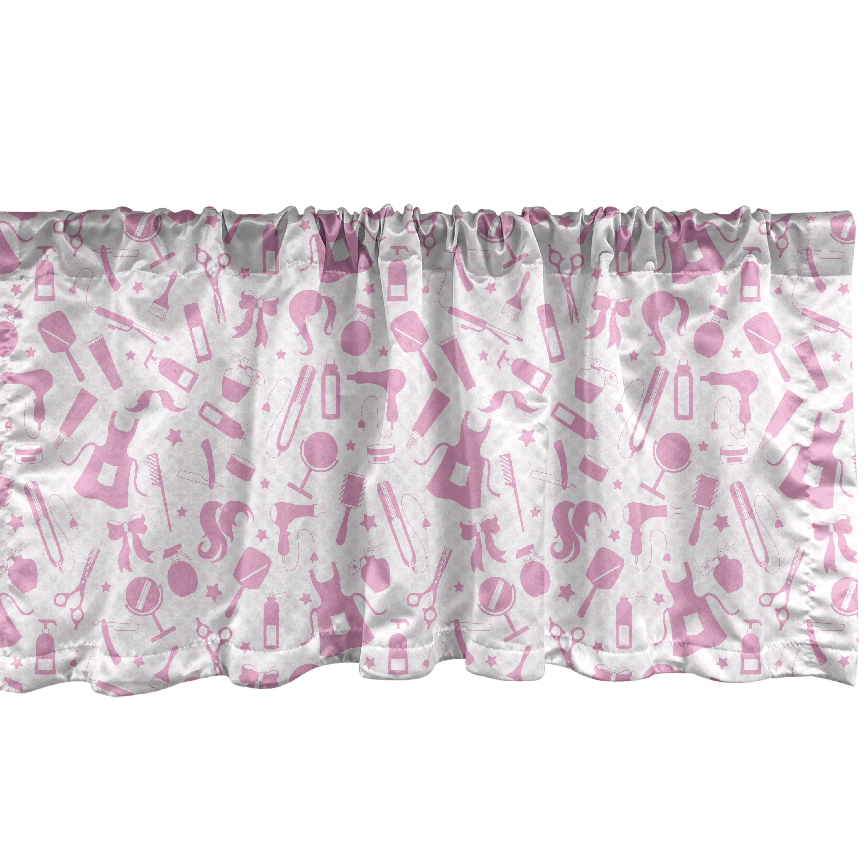 Ambesonne Feminine Valance Pack of 2, Beauty Accessories Pattern, 54 ...