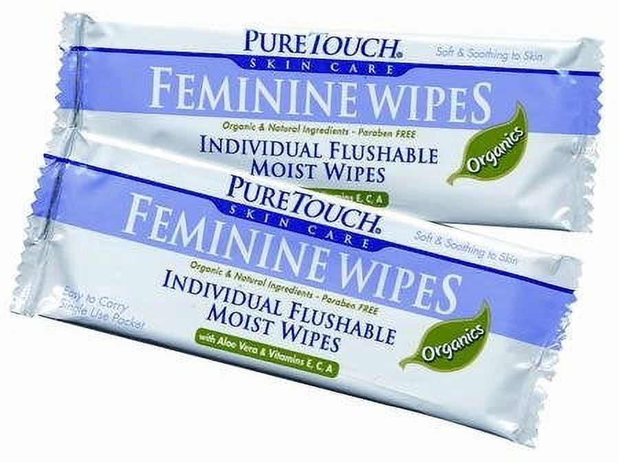 Feminine Wipes ORGANICS Individual Flushable Moist Wipes BULK of 350 ...