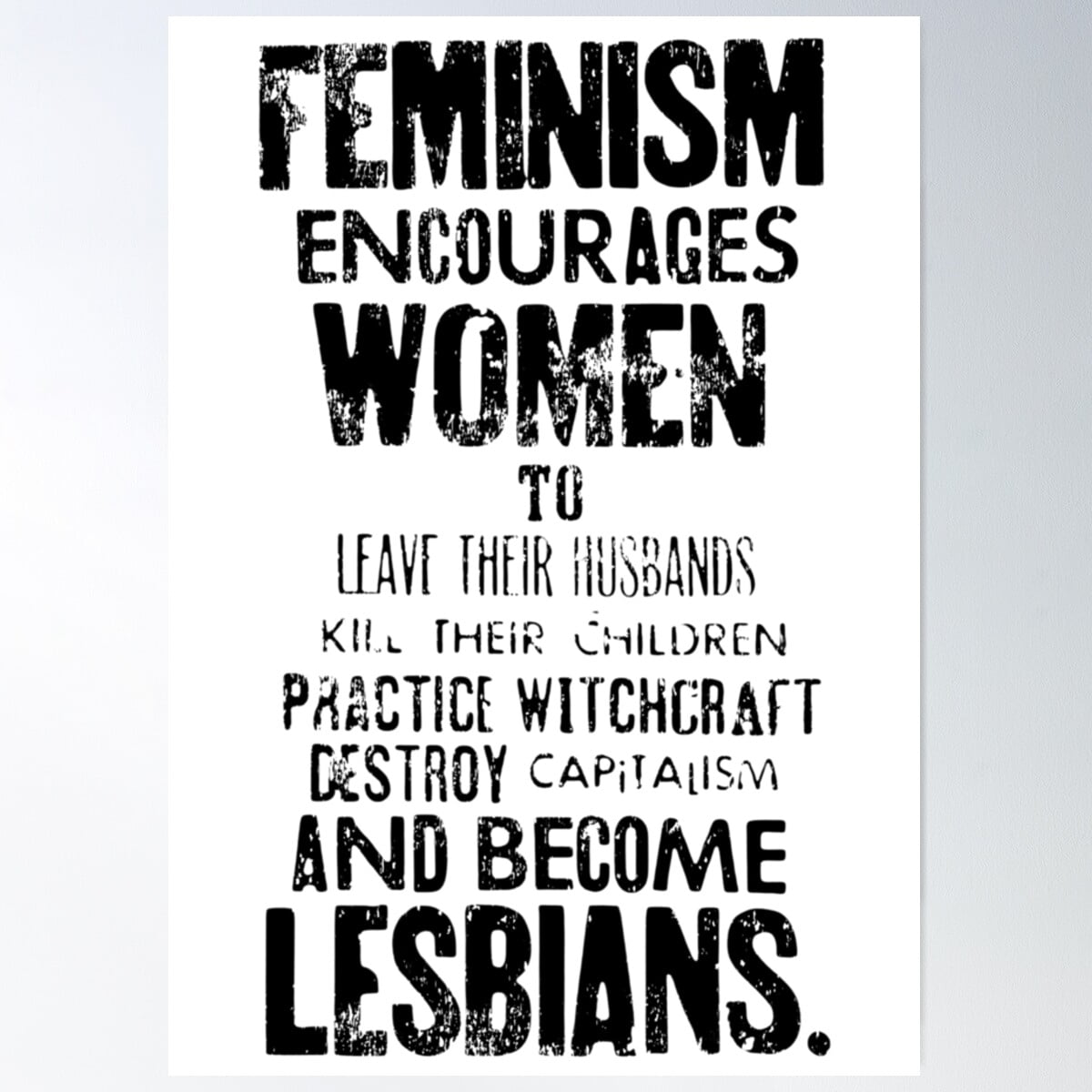 Feminism (Black) Poster Wall Art, Modern Wall Decor For Living Room ...
