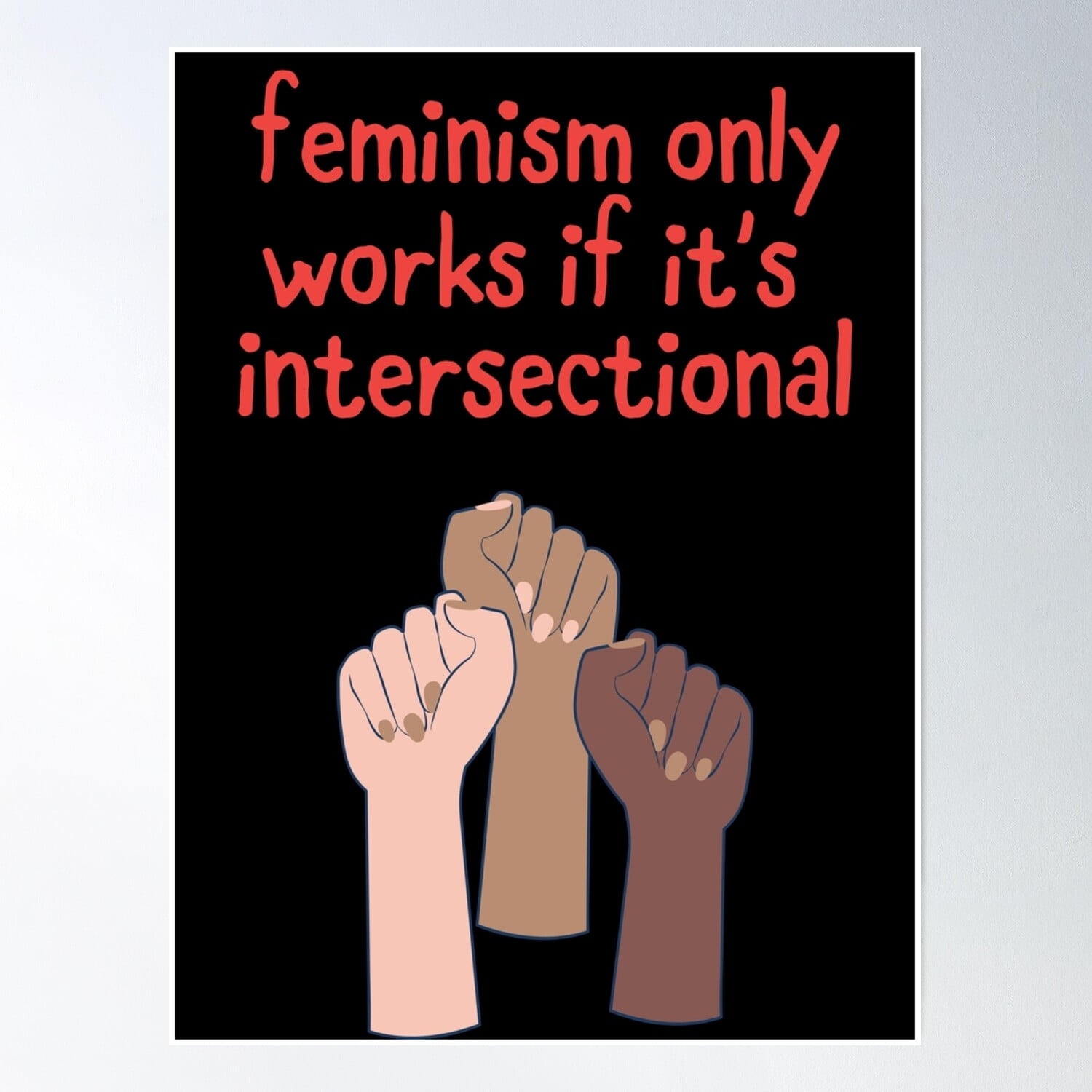 Feminism Only Works If.. Poster Wall Art, Modern Wall Decor, 24x36 ...