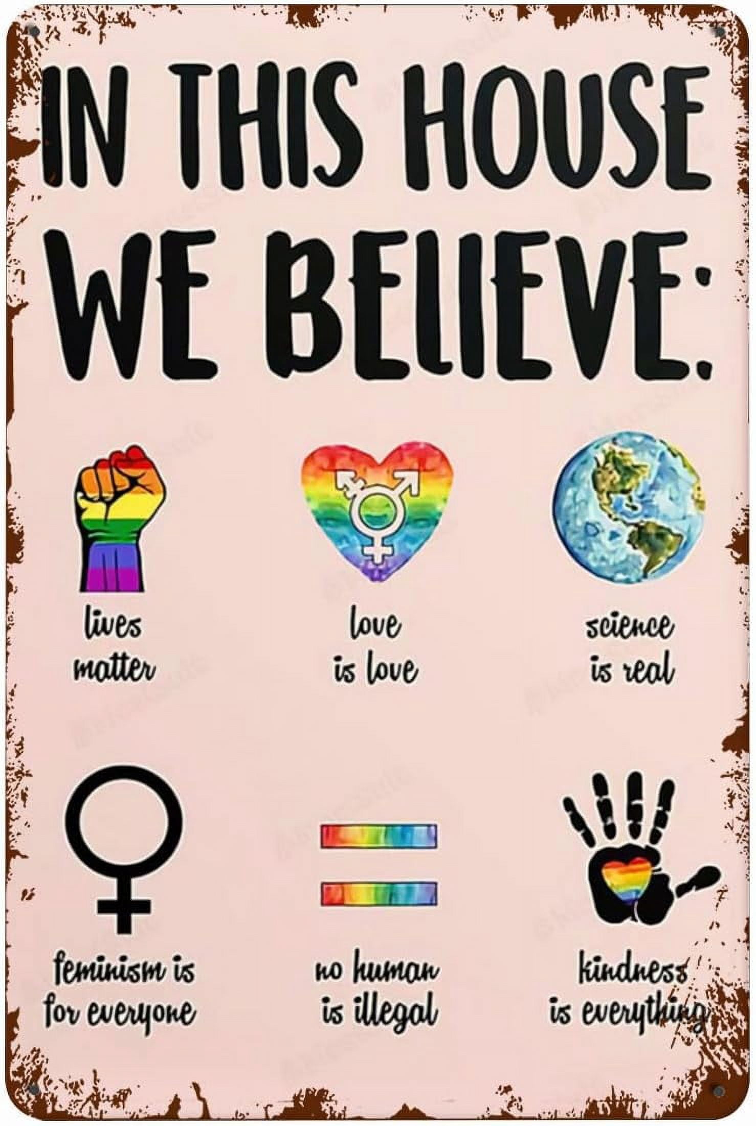 Feminism Yard Sign Lgbt Gay Pride Month Poster Room Wall Art Lgbt Black ...