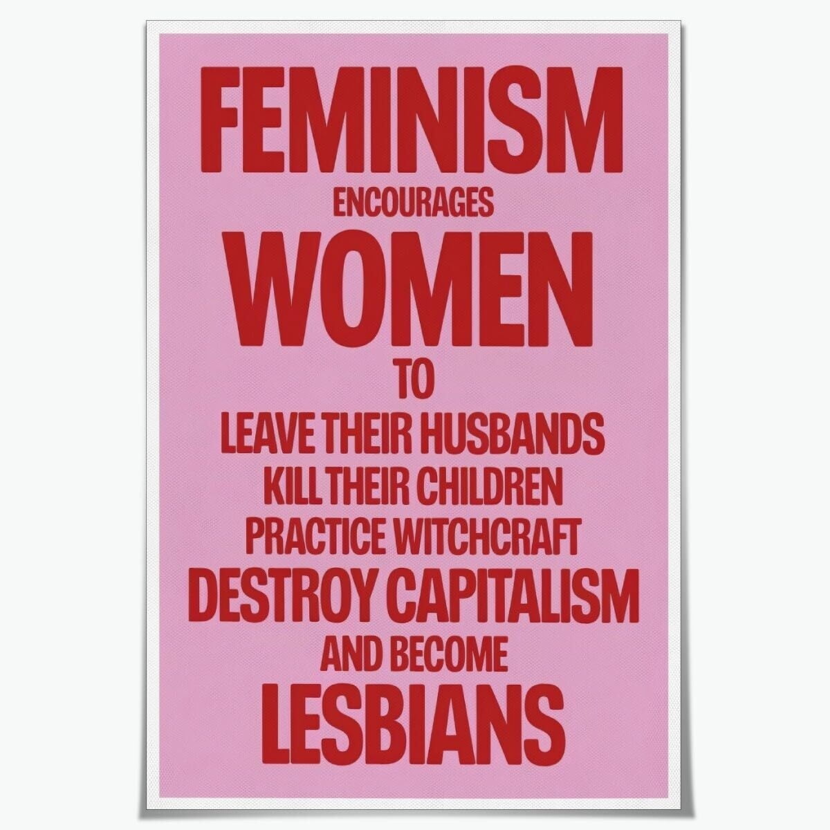 Feminist Canvas Wall Art Red Feminism Art Painting Retro Feminism ...