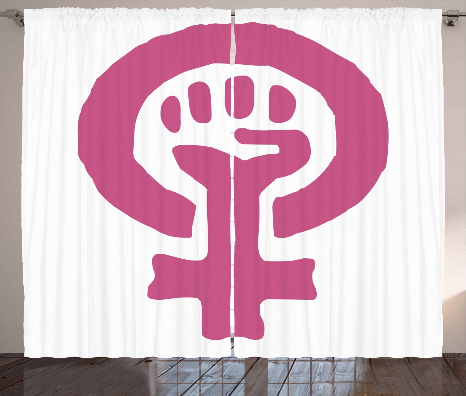 Ambesonne Feminist Curtains 2 Panel Set, Feminism Ideology, 108" x 108 ...
