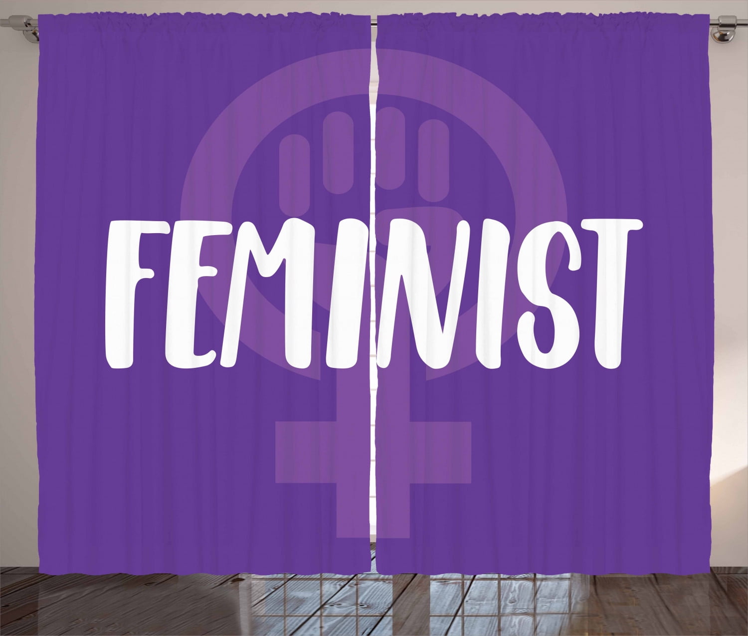 Ambesonne Feminist Curtains 2 Panel Set, Venus Women, 108" x 84 ...