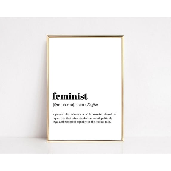 Feminist Definition Minimalist Typography Wall Art, Unframed Paper ...