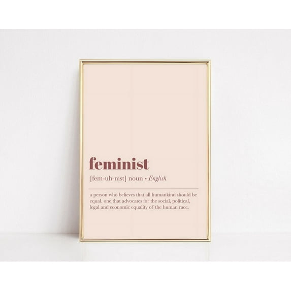 Feminist Definition Pink Minimalist Wall Art, Unframed Paper Print Size ...