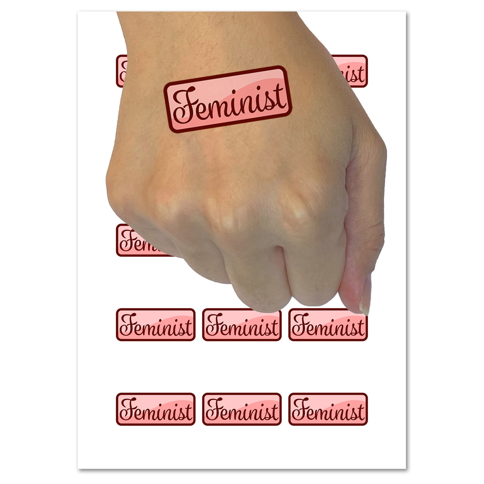 Feminist Expression Label Water Resistant Temporary Tattoo Set Fake ...