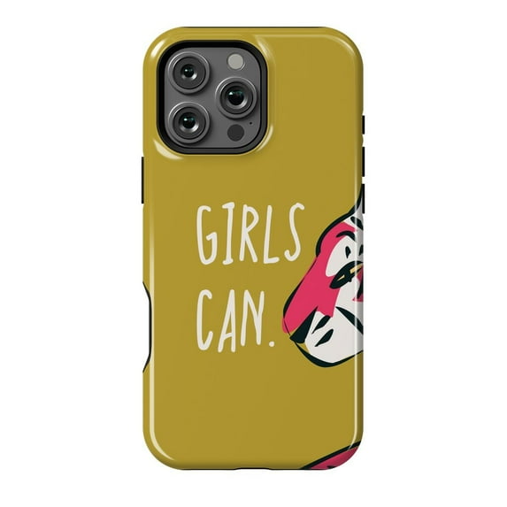 Feminist Girls Can Empowerment Quote Design iPhone Case 17 16 15 14 13 ...
