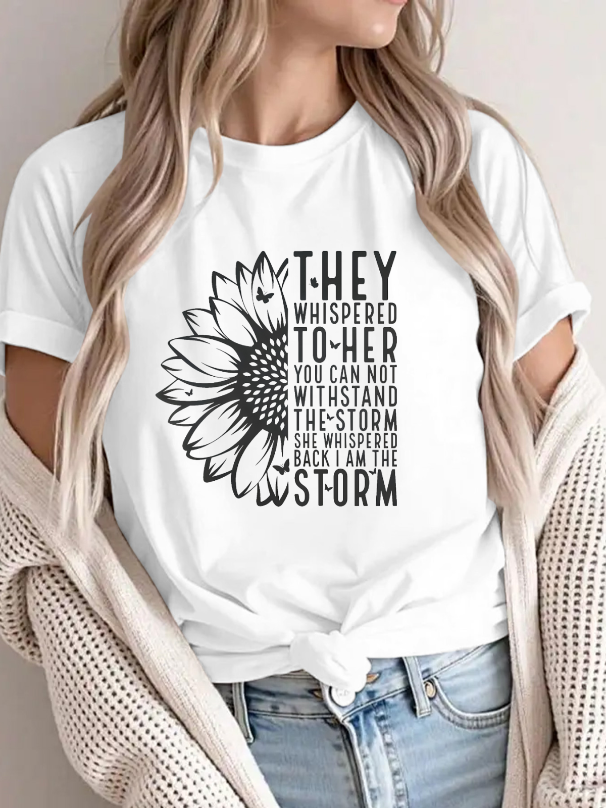 Feminist Print T-Shirt, I Am The Storm Graphic Tees - Minimalist Short ...