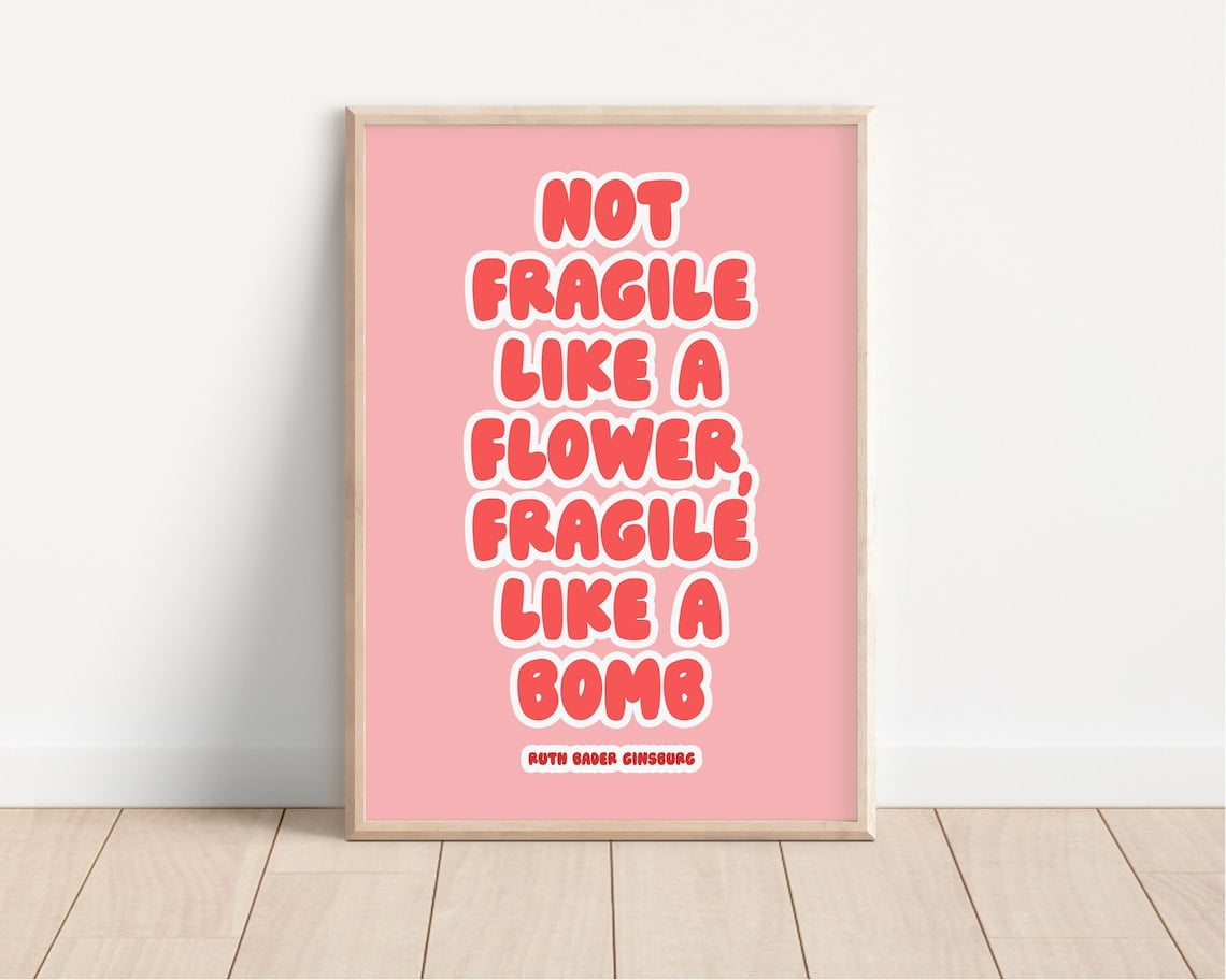 Feminist Quote Typography Wall Art Poster Unframed Paper Print ...