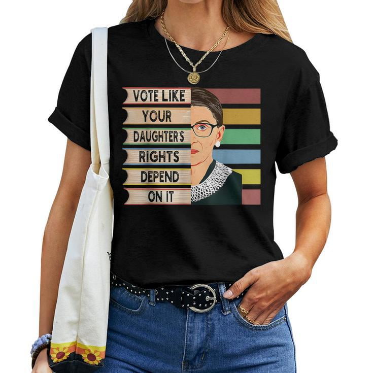 Feminist Ruth Bader Ginsburg RBG Quote Girl With Book Women T-Shirt ...