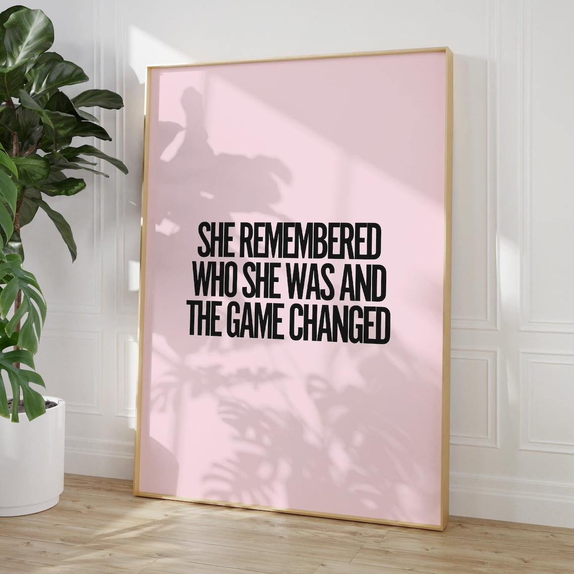 Feminist Wall Art Pink Motivational Typography Poster, Affirmations ...