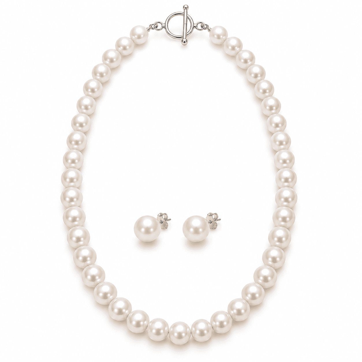 Femme Jam 8mm Freshwater Pearl Necklace and Stud Earrings Set for Women ...