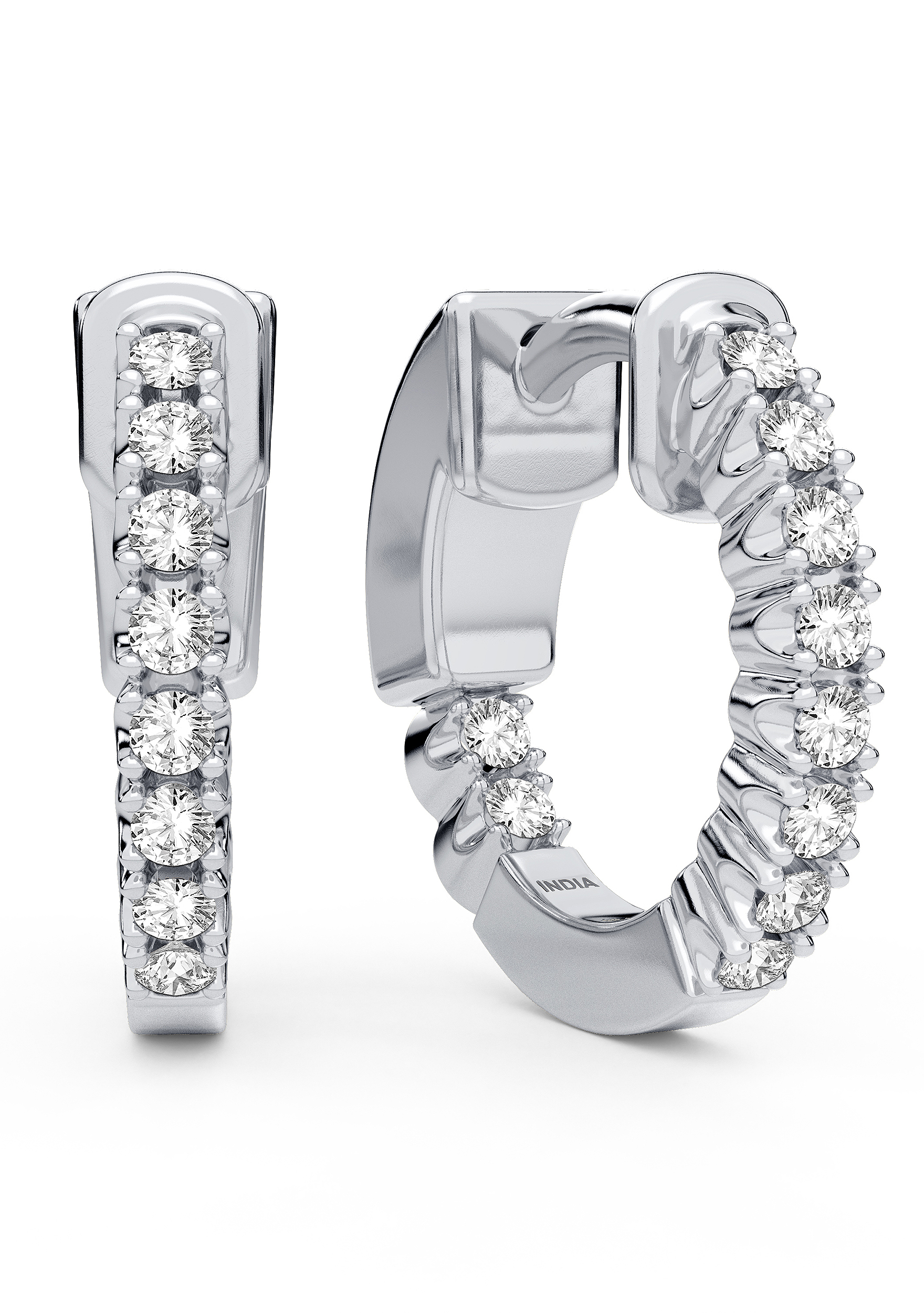 Femme Luxe Mia 0.25 Carat Lab-Grown Diamond Inside Out Huggie Hoop ...