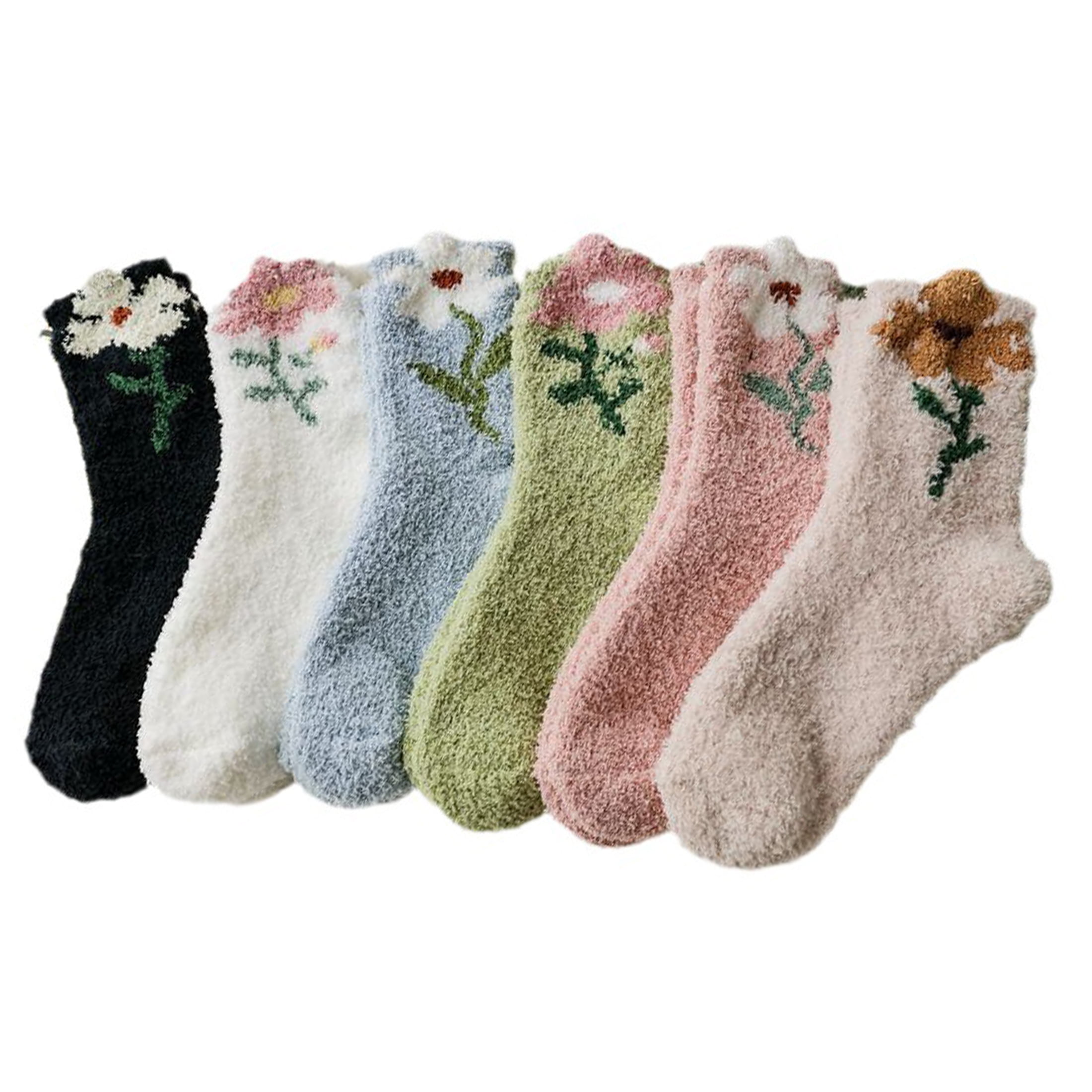 TRANSLINK 6 Pcs Womens Fuzzy Socks Super Soft Fuzzy Plush Warm Home Sleeping Socks - Walmart.com