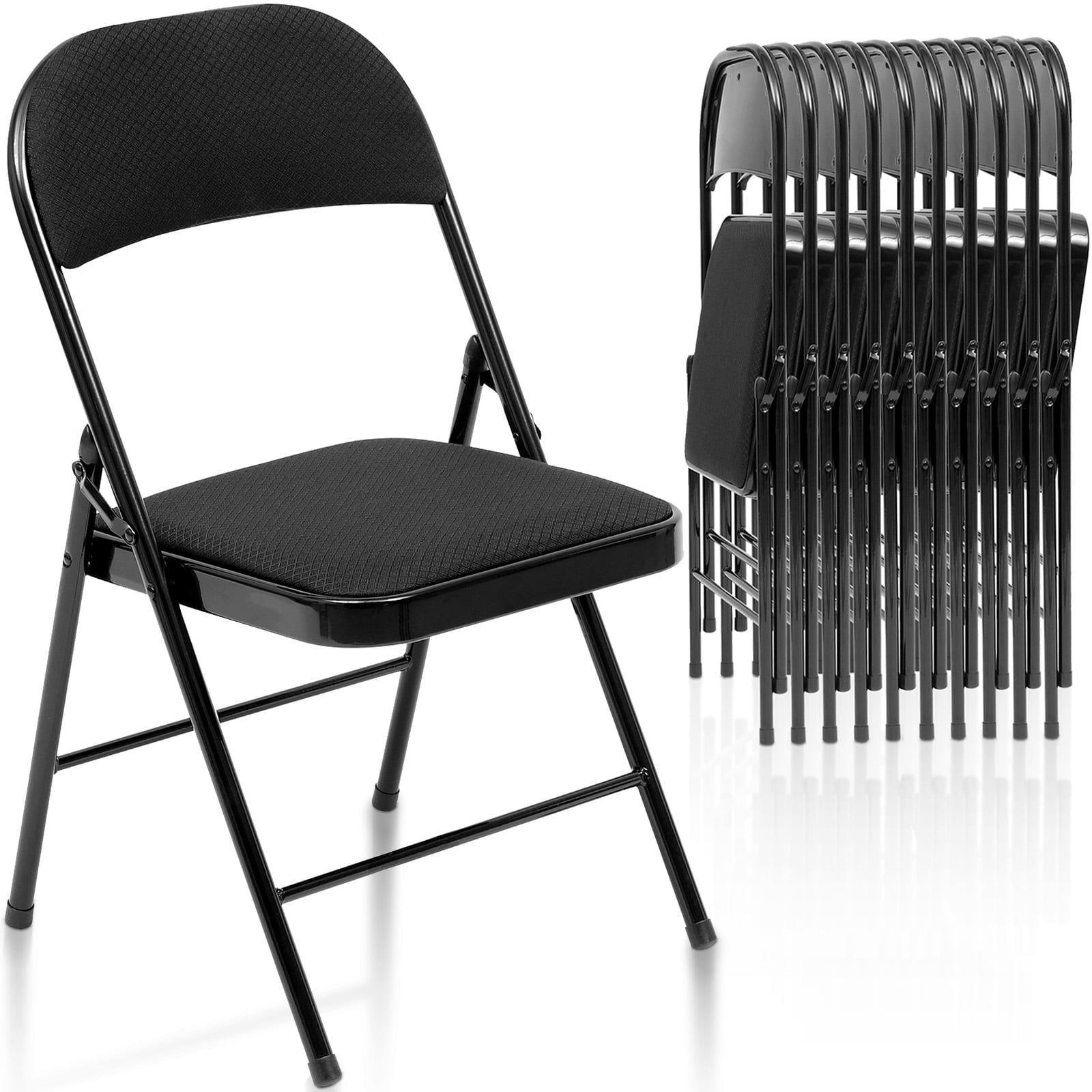Fenbeli 10 Pack Folding Chairs Comfortable Folding Chair Set for Events ...