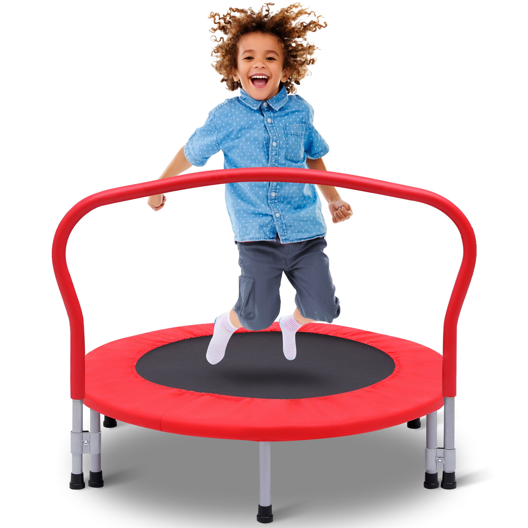 Fenbeli 36Inch Kids Trampoline for Toddlers with Handle Indoor Mini ...