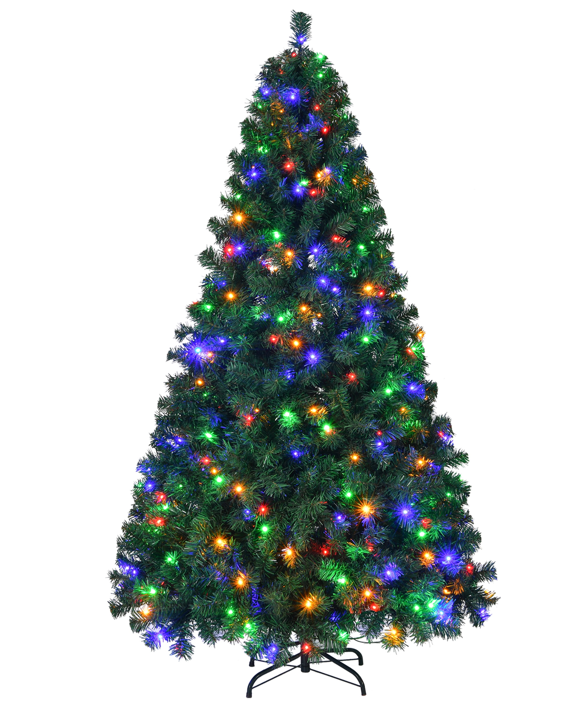 Fenbeli 6ft Pre-Lit Artificial Christmas Tree with 250 Multicolored LED ...