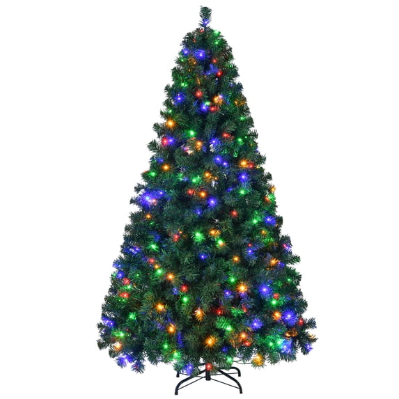Fenbeli 6ft Pre-Lit Artificial Christmas Tree with 250 Multicolored LED ...