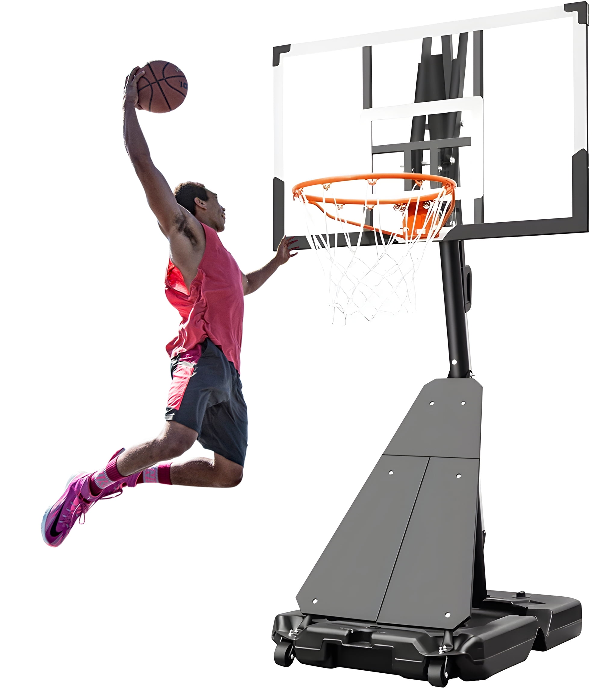 Fenbeli Basketball Hoop Outdoor, 4.8-10FT Height Adjustable Portable ...