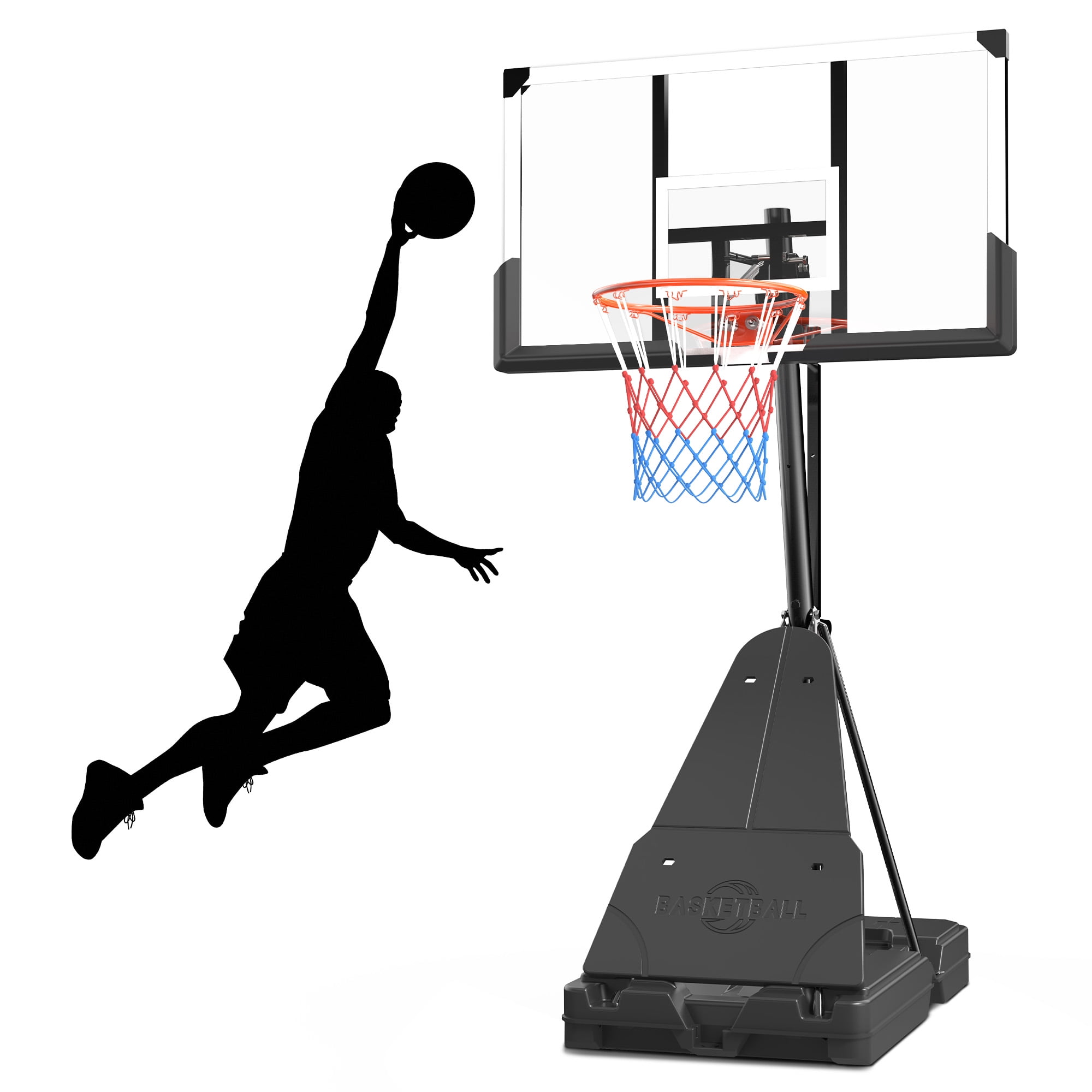 Fenbeli Basketball Hoop Outdoor, 4.8-10FT Height Adjustable Portable ...