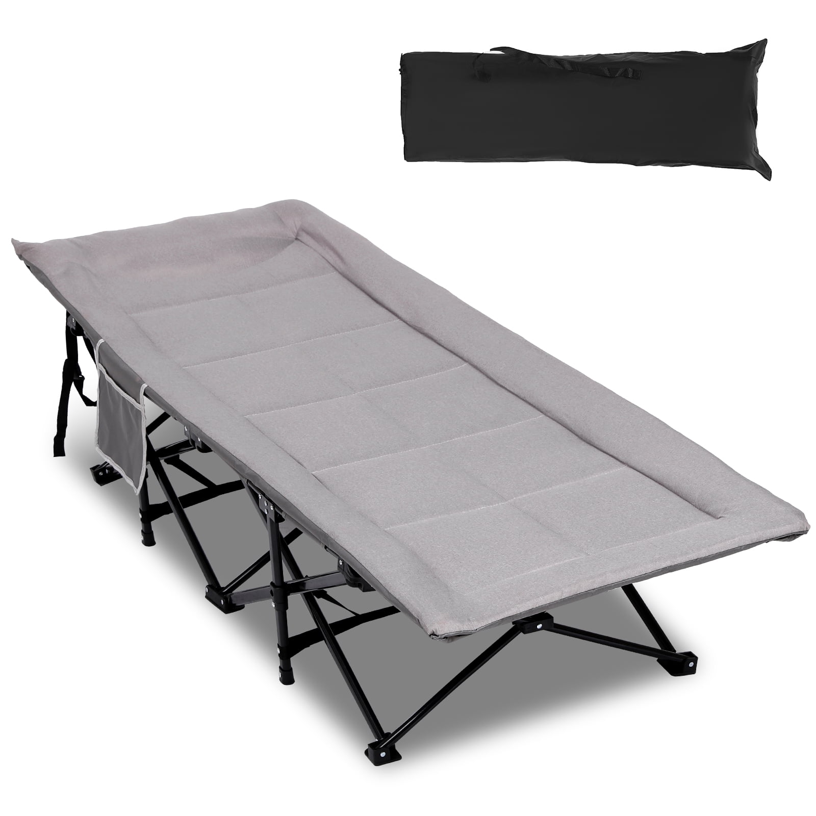 Fenbeli Folding Camping Cot for Adults, Padded Camp Cots for Sleeping ...