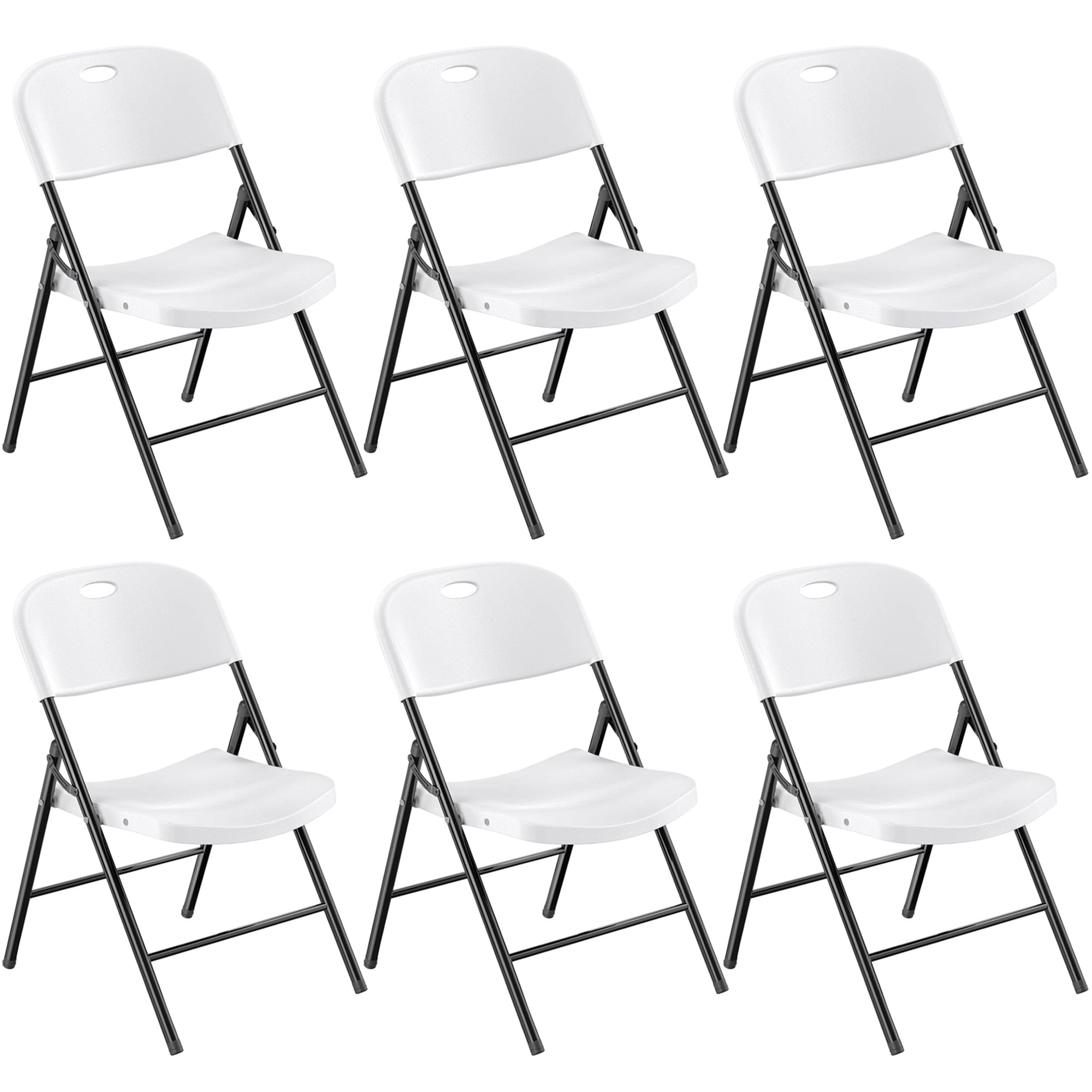 Fenbeli Folding Plastic Chair, 6-Pack, White - Walmart.com