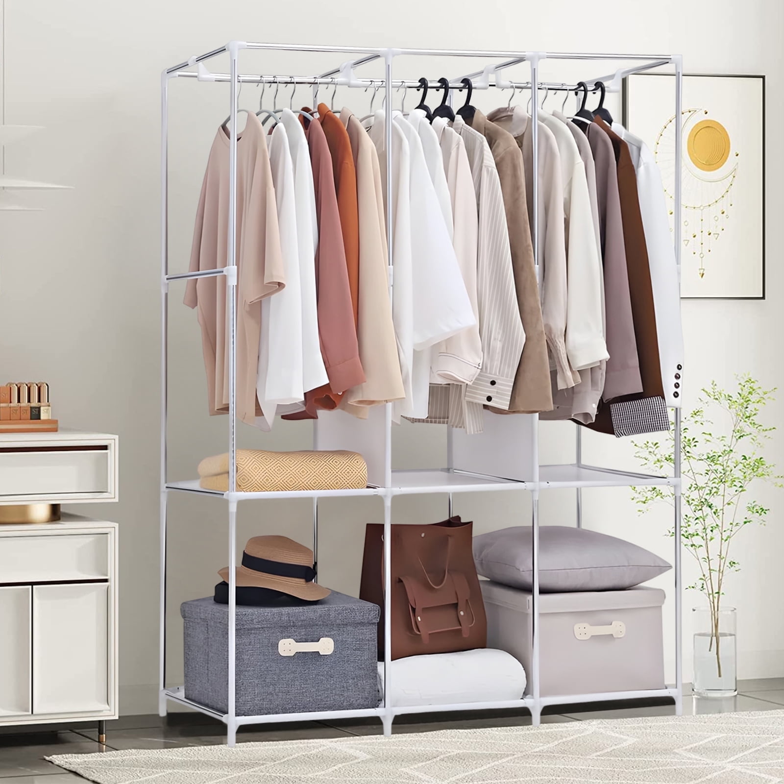 Harigal Portable Closet Storage Organizer Clothes Wardrobe Shoe ...