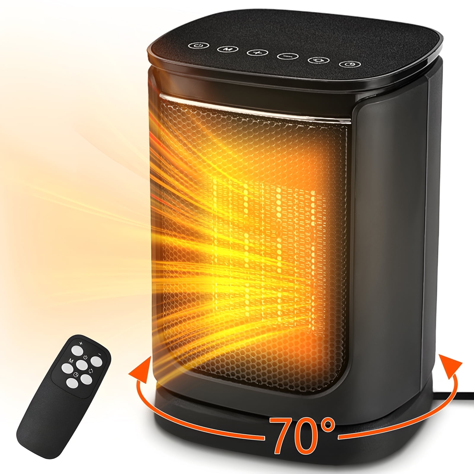 SUGIFT Space Heater 70°Oscillation, 1500W Electric Heater, 1-12h Timer ...