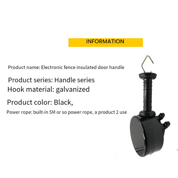 Fence Door Handle Built-in 5M Electrified Rope Ranch Fence Door Handle ...