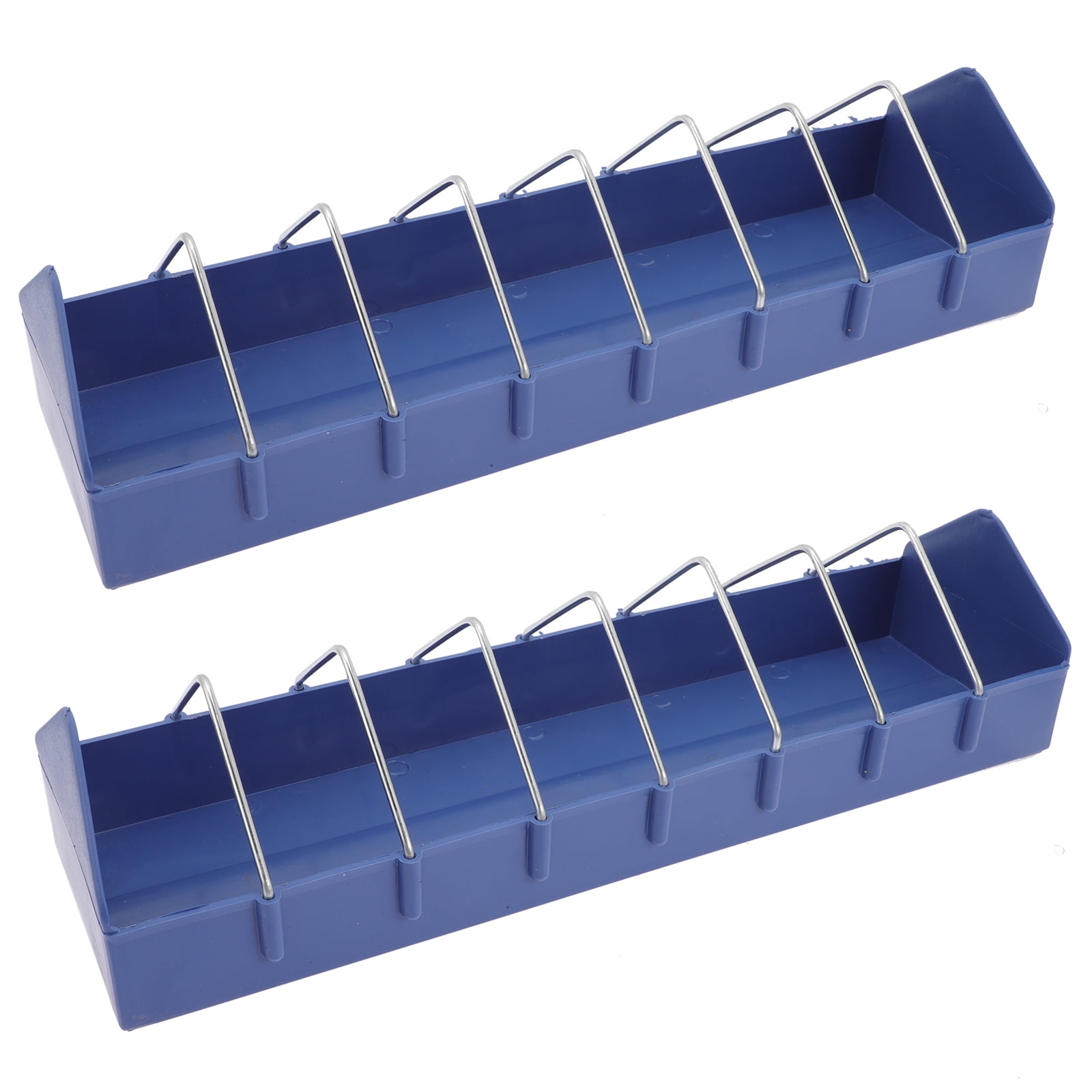 Fence Feeder: 2pcs Mountable Livestock Feeding Bucket with 8 Compartments Hook Over Goat Trough ...