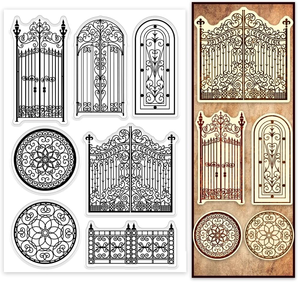 Fence Gate Clear Stamp for Scrapbooking European Style Gate Silicone ...