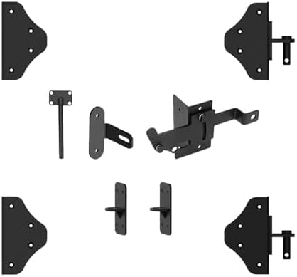 Fence Gate Hardware Kit with Gate Latch, Heavy Duty 90 Degree Right ...