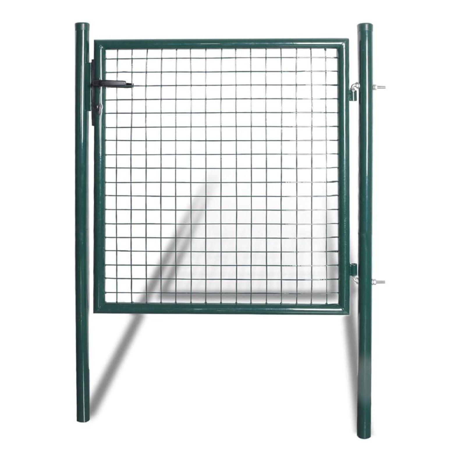 Fence Gate Powder Coated Steel, 39.4"x59.1" Single Door Garden Gate ...