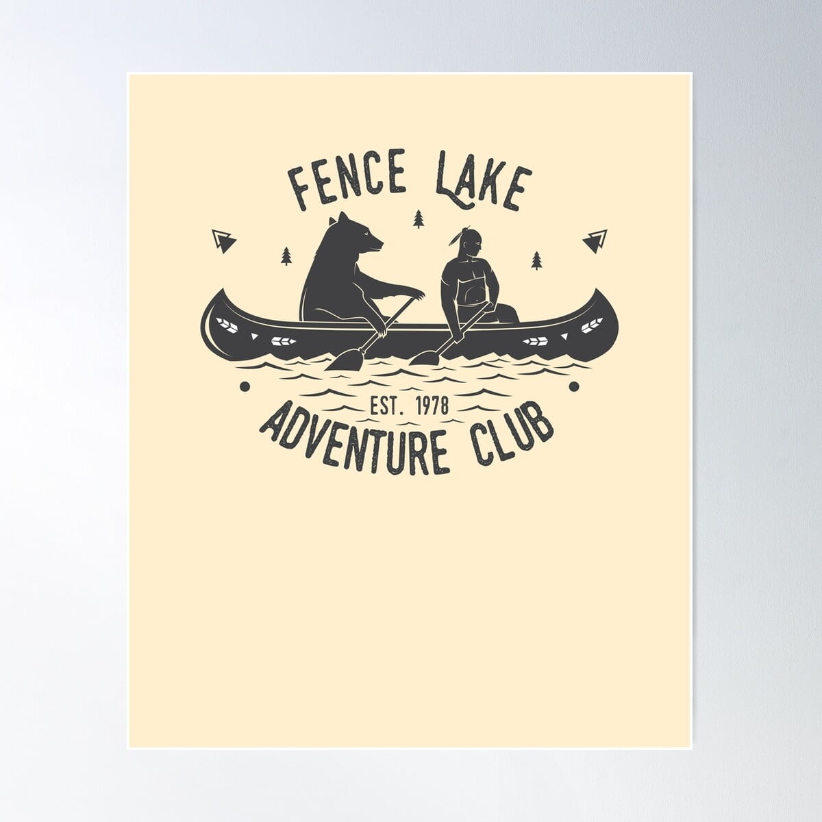Fence Lake Adventure Club Poster Wall Art, Modern Wall Decor For Living ...