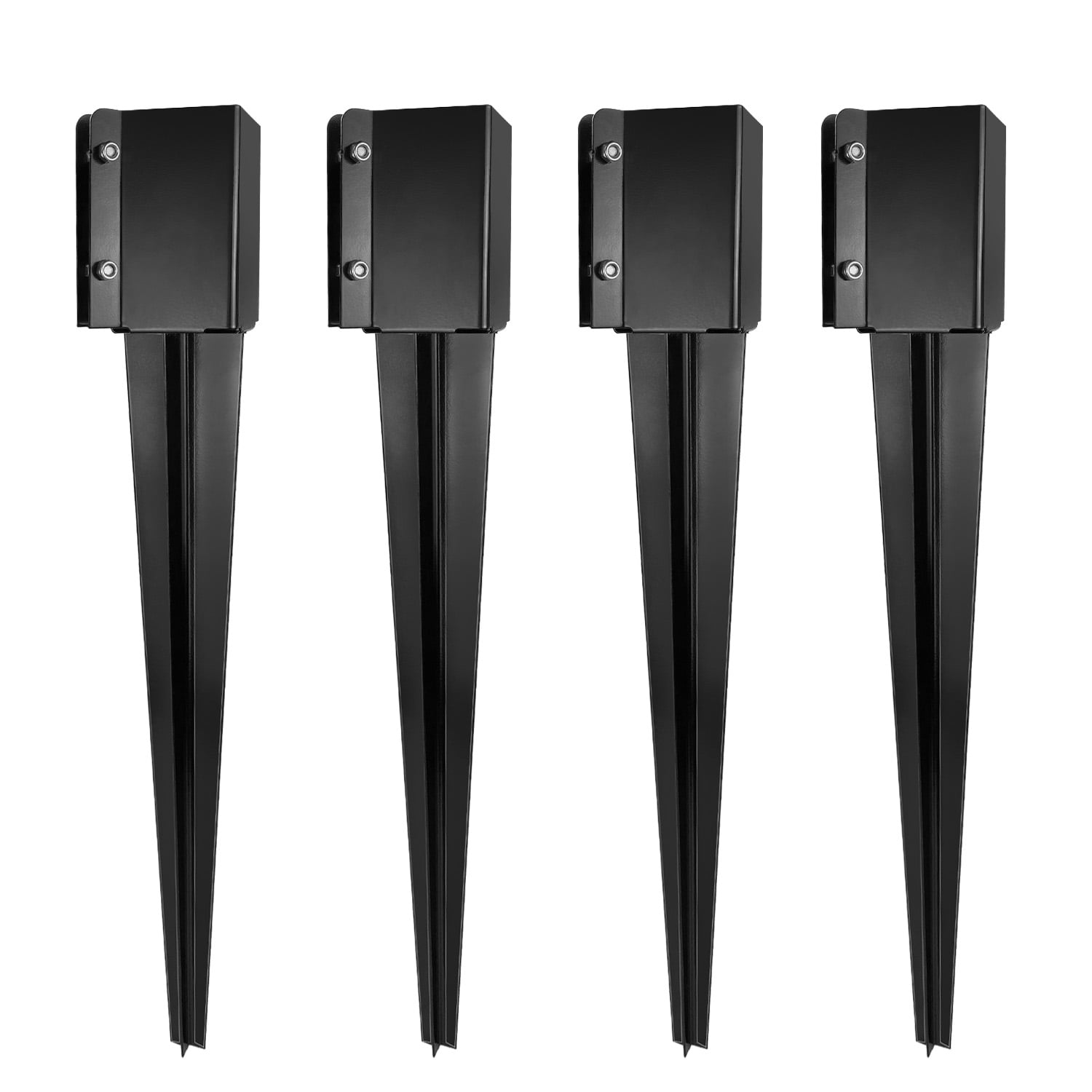 Urban Deco 32" Metal Post Anchors Garden Stakes with Rust-Resistant ...