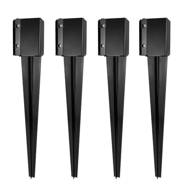 Urban Deco 32" Metal Post Anchors Garden Stakes with Rust-Resistant ...
