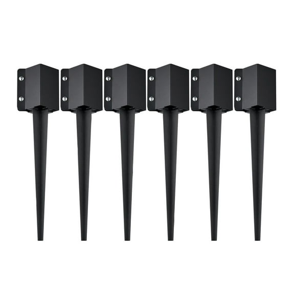 Fence Post Anchor Ground Spike, 6 Pack 24 x 4 x 4 Inches Outer Diameter ...