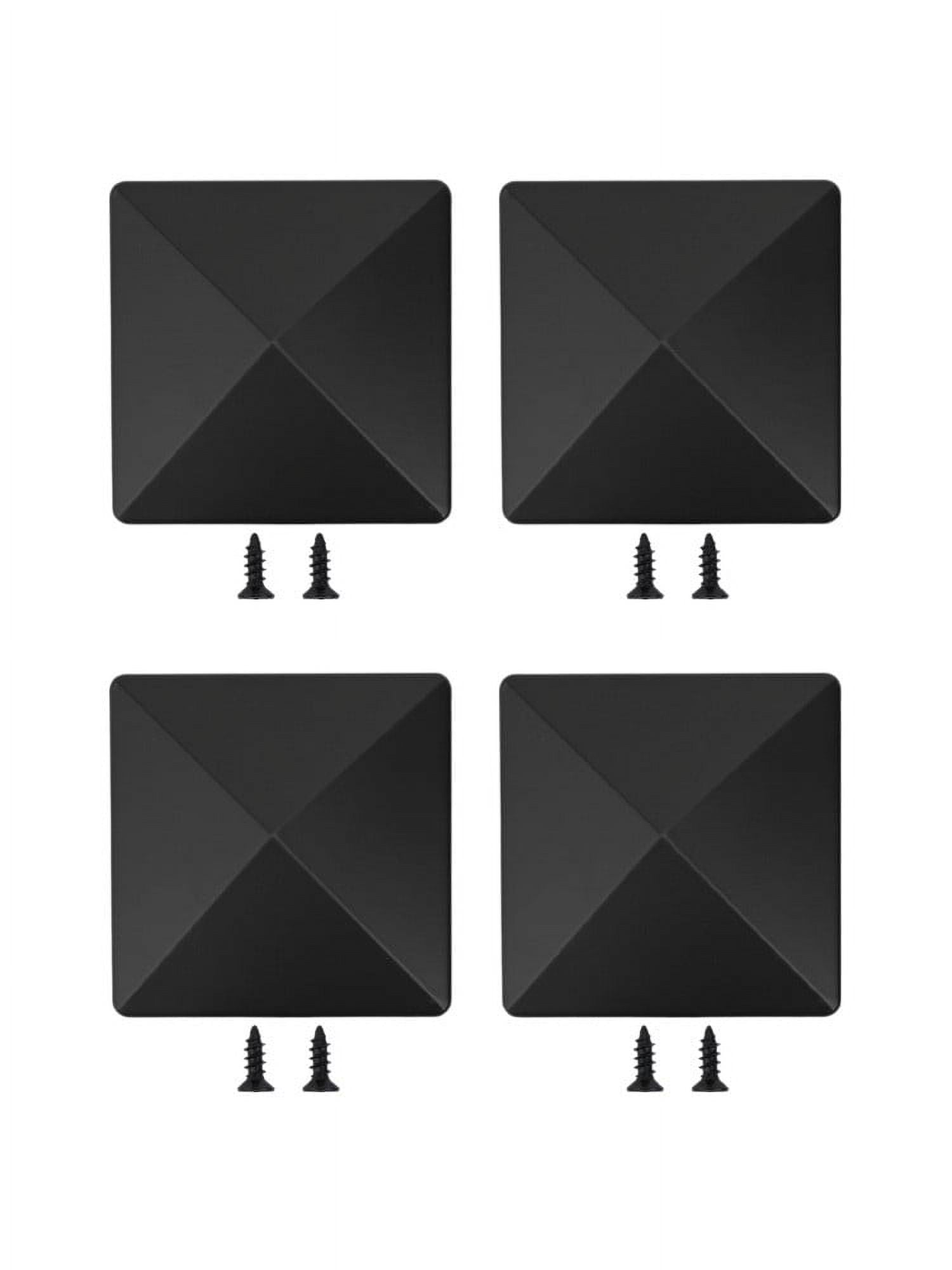 Fence Post Cap with Pre-Drilled Holes Black Plastic Pyramid for 4x4 ...