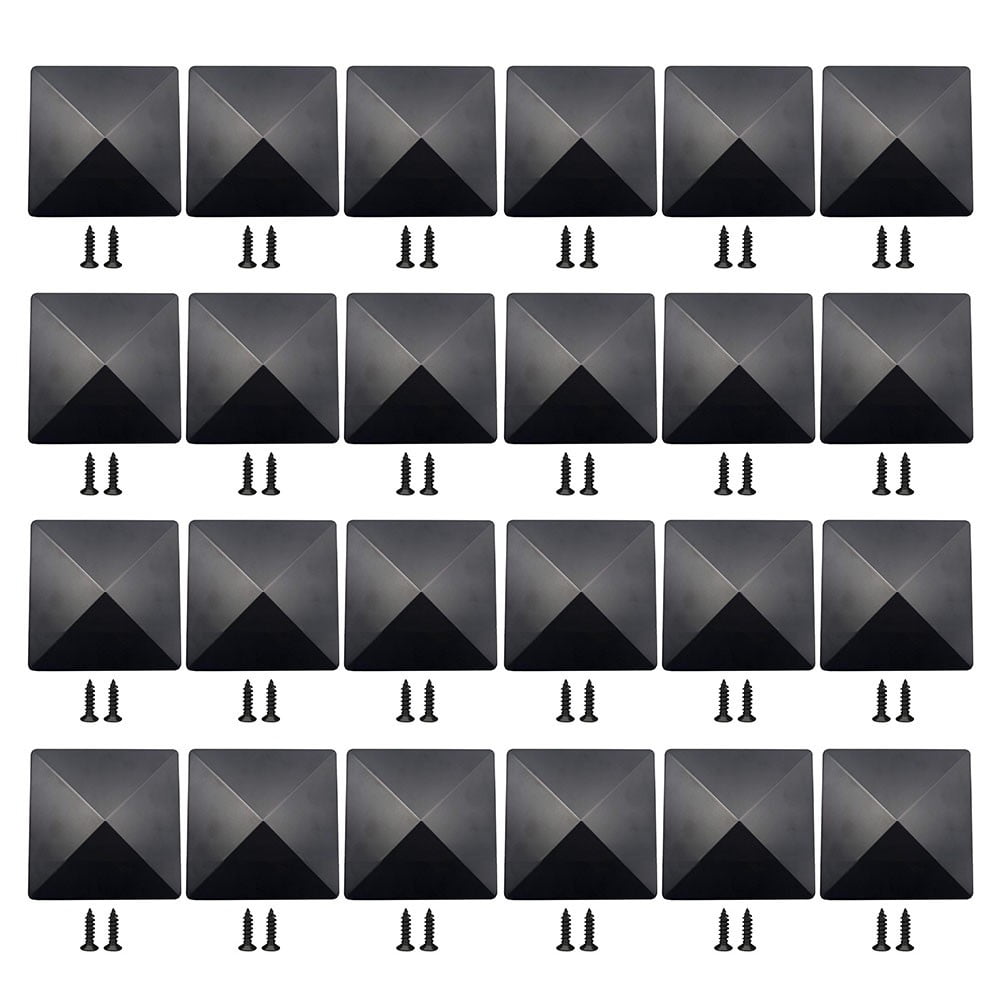 Fence Post Cap with Pre-Drilled Holes Black Plastic Pyramid for 4x4 ...