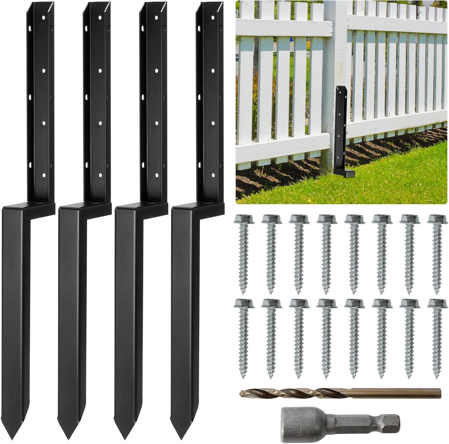 Fence Post Repair Kit Fence Post Anchor, Fence Post Spikes & Brackets ...