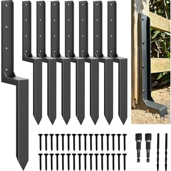 Fence Post Repair Kit - One-Piece Steel Anchors & Stakes to Quick Fix ...