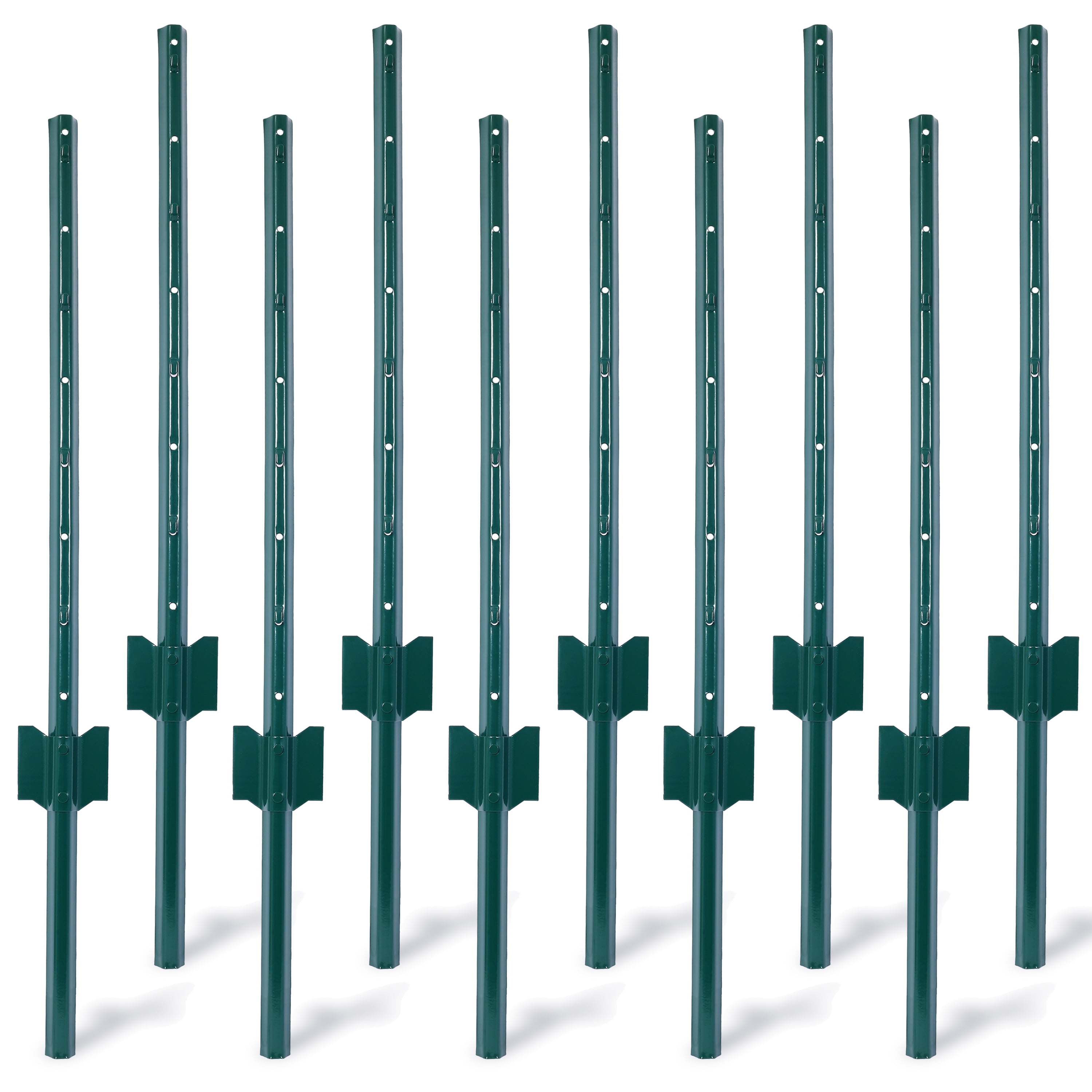 Fence Posts 10Pack, Heavy Duty Metal Fence Post with U-Channel, Steel ...