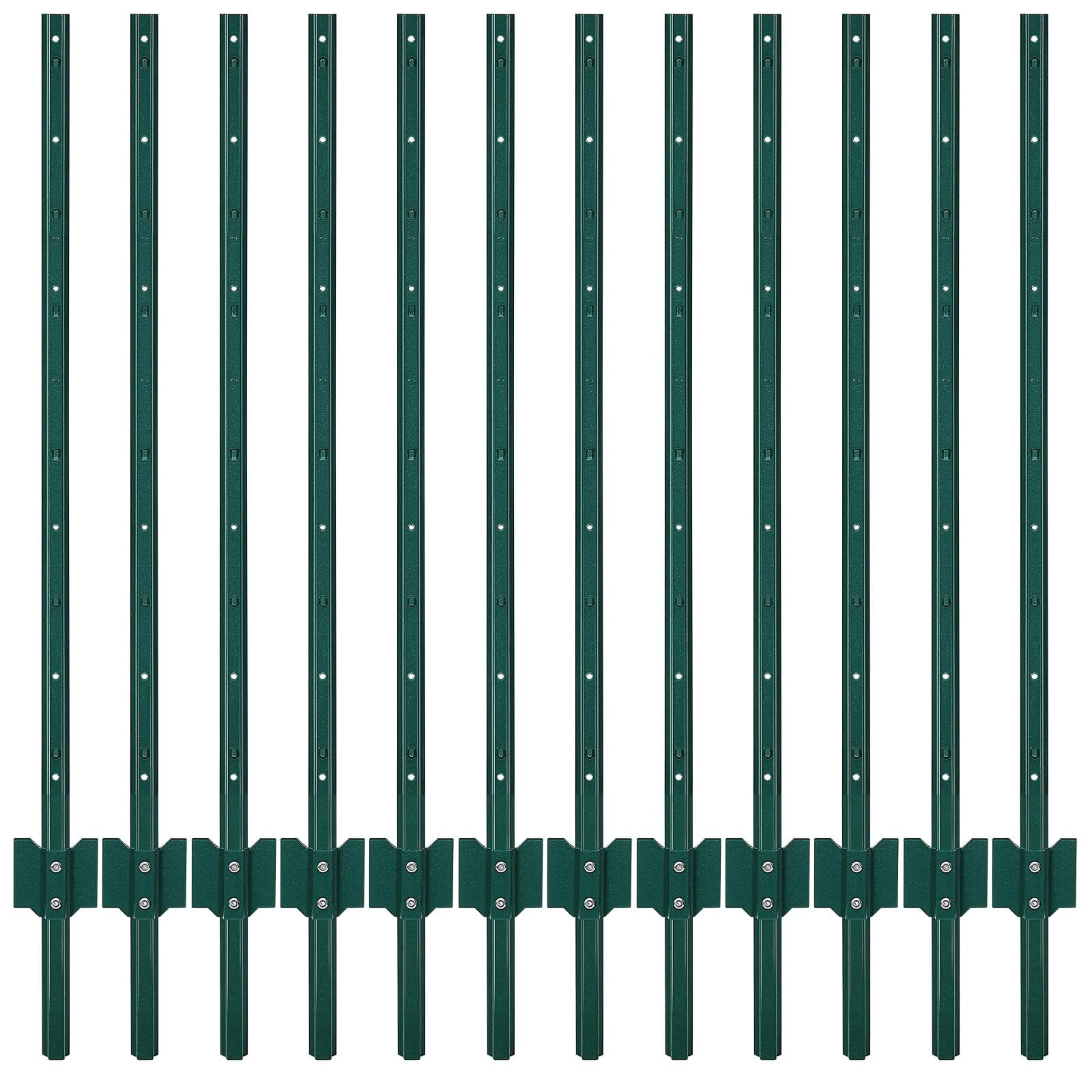 Fence Posts, 3/4/5/6/7FT Sturdy Duty Metal Fence Post, No Dig Garden U ...