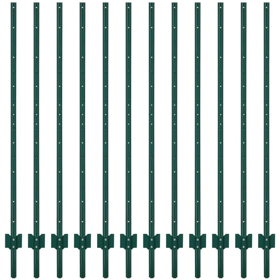 Fence Posts 5 Feet Sturdy Duty Metal Fencing Fencing Poles, Pack of 10 ...